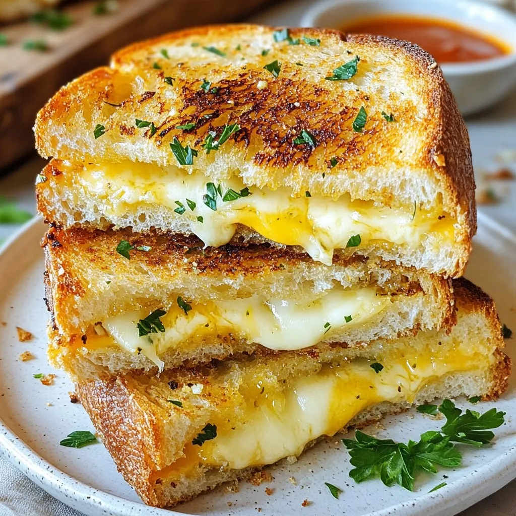 Garlic Bread Grilled Cheese Delightfully Cheesy Dish – The Recipe Hatch